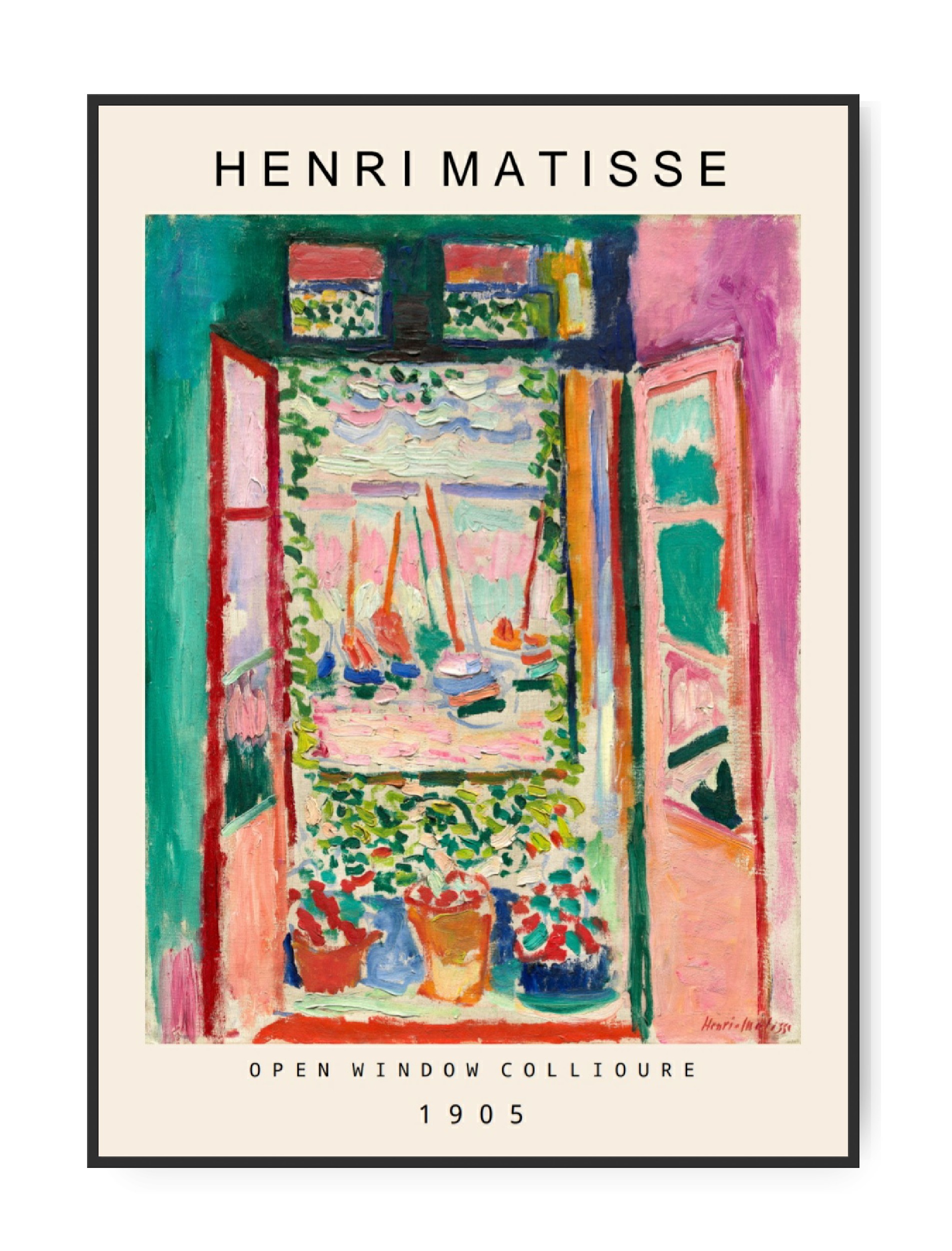 Henri Matisse, - Open Window Collioure 1905, 50x70 cm plakat - Ideal poster