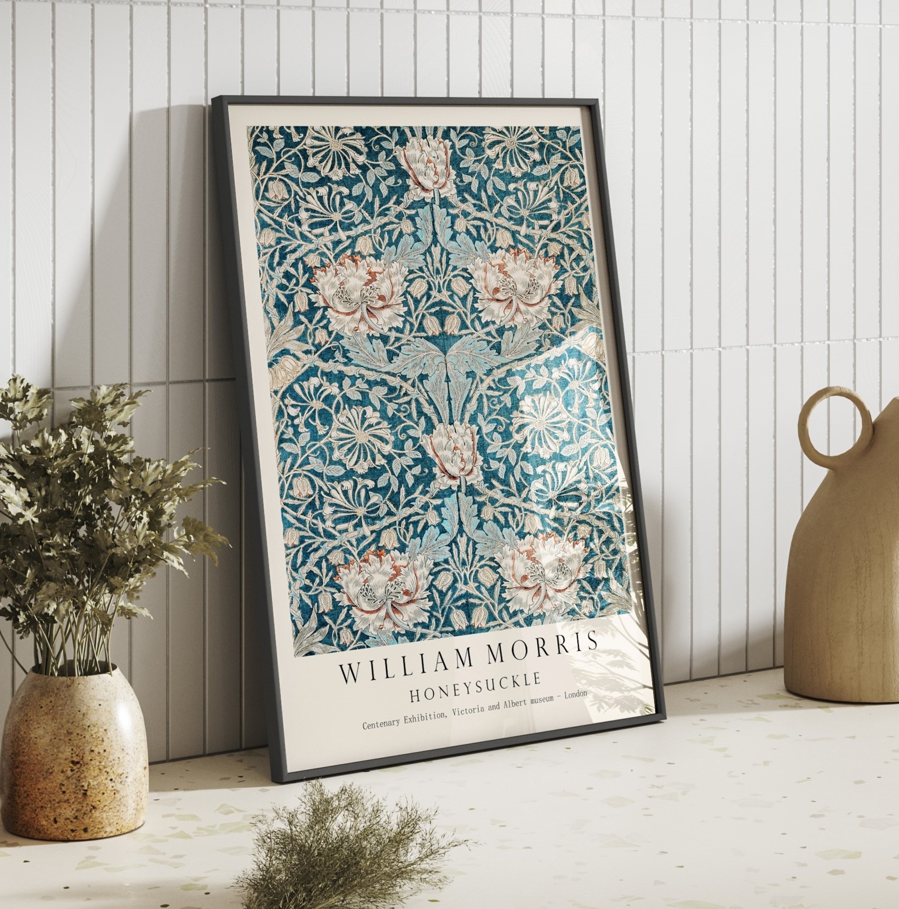 William Morris, Honeysuckle Blue, Str. A3 plakat - Ideal poster