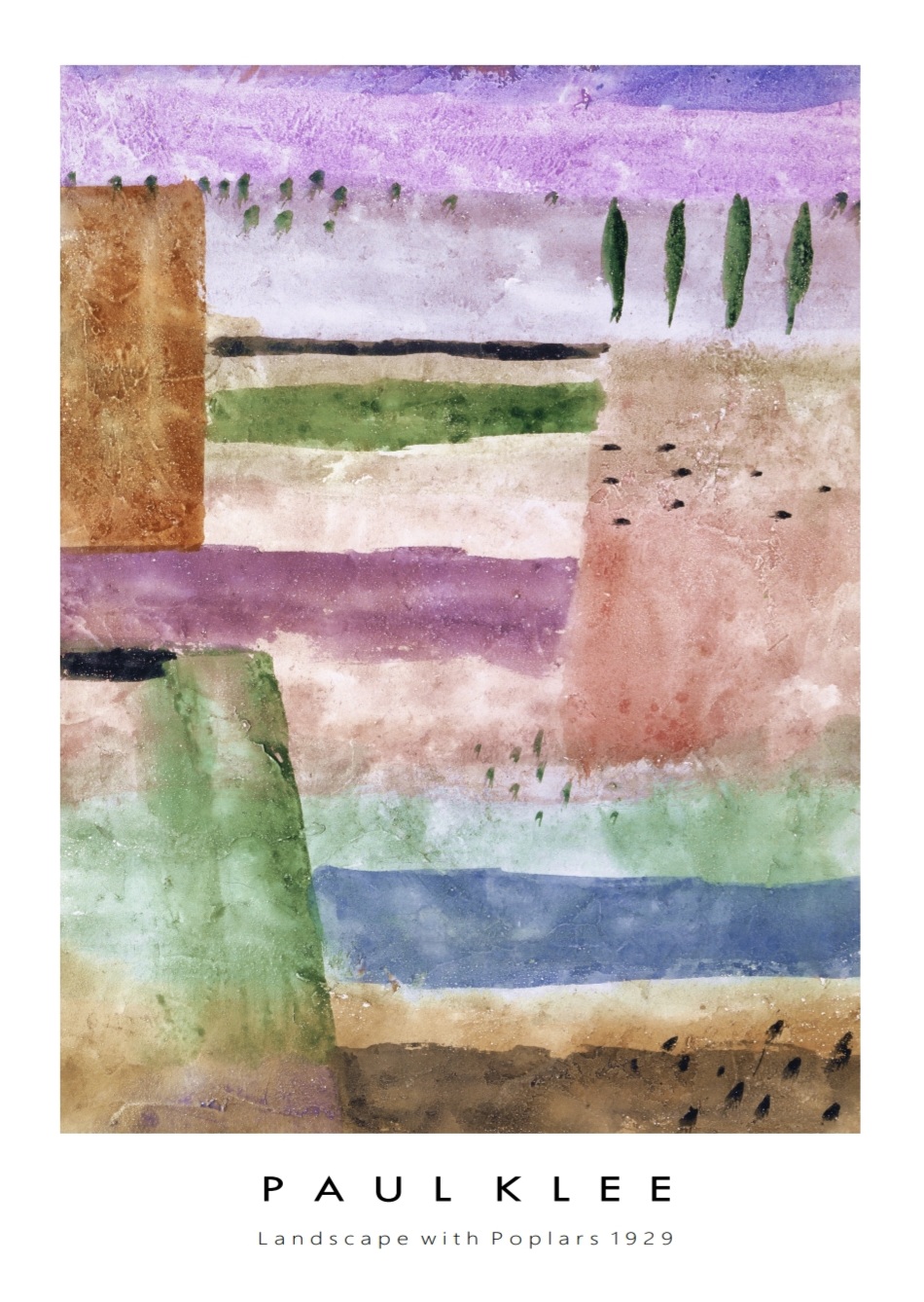 Paul Klee - Landscape with Poplars, A3 plakat - Plakater - Ideal poster