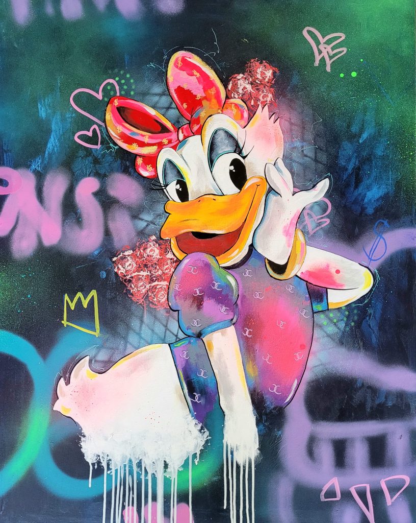 Daisy Duck, Originalt maleri 80x100 cm - Ideal poster